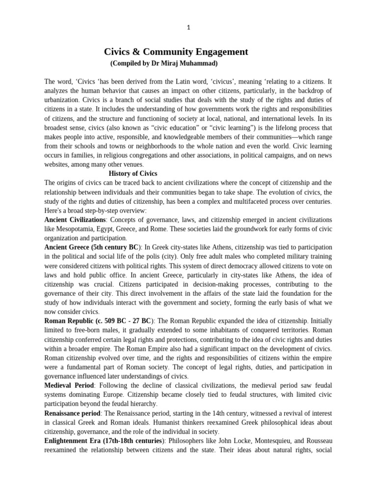 Civics & Community Engagement | PDF | Leadership | Citizenship