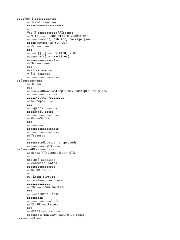 Vue3课件大纲 | PDF