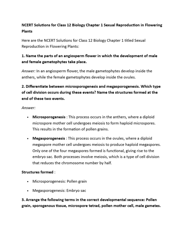 NCERT Solutions For Class 12 Biology Chapter 1-6 PDF | PDF | Dominance ...