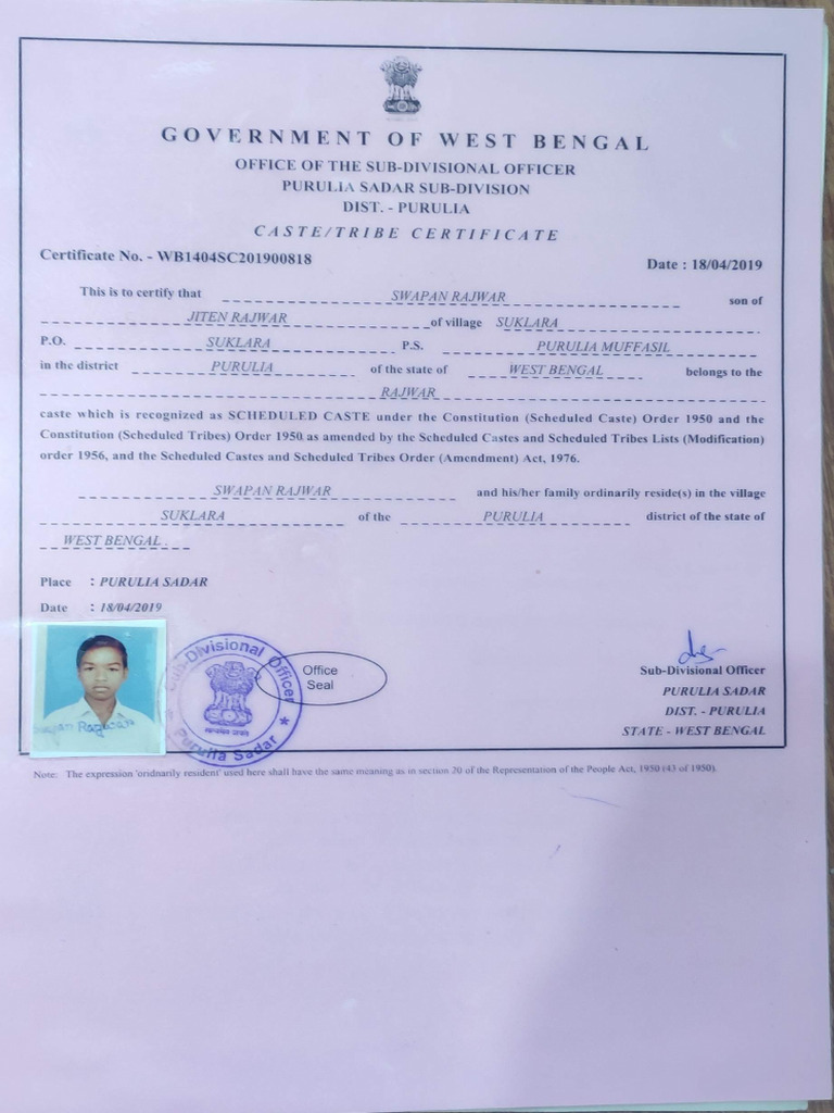 Sc Caste Certificate_compress | PDF