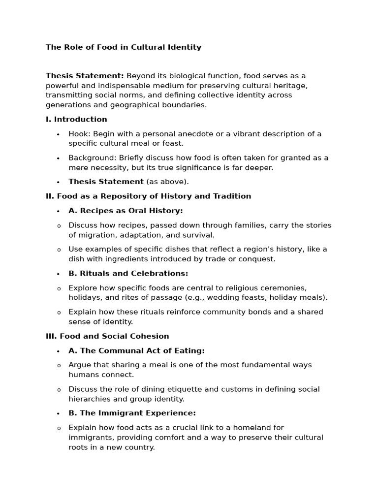 Food's Impact on Cultural Identity | PDF | Identity (Social Science ...