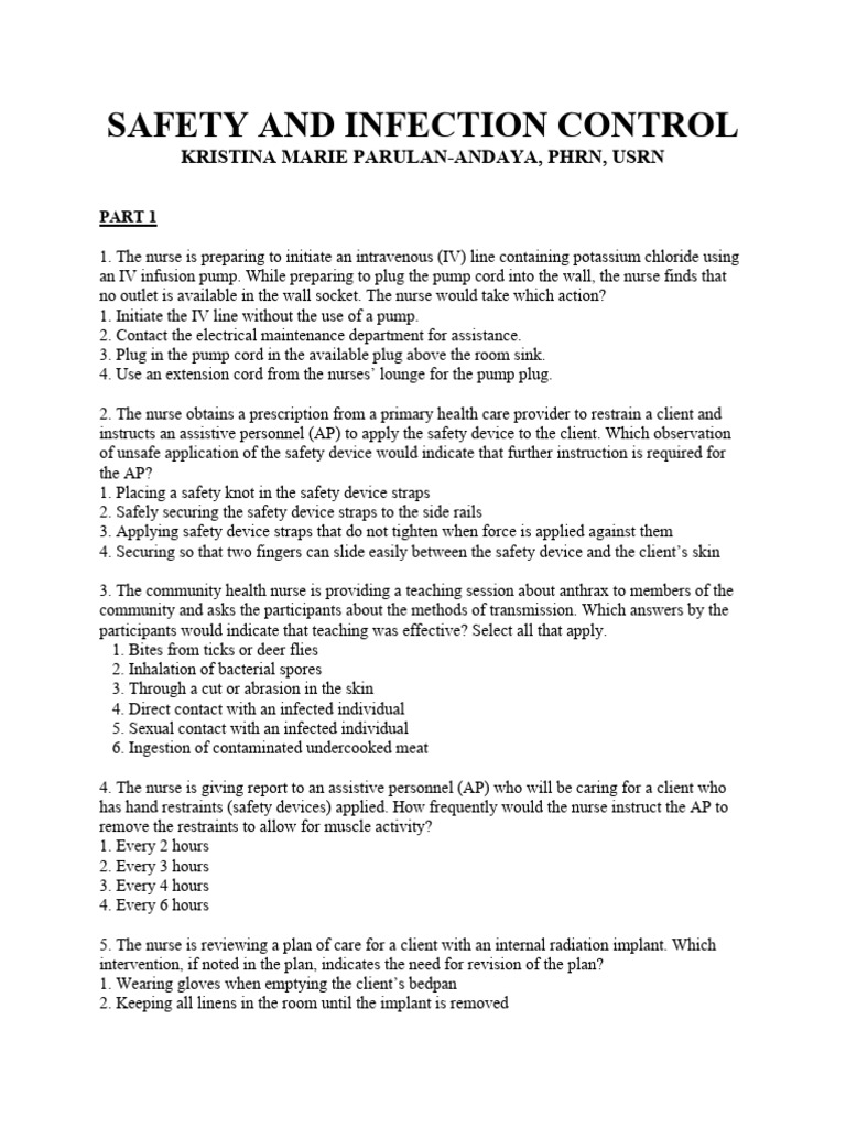 Infection Control and Safety Protocols | PDF | Pneumonia | Medical ...