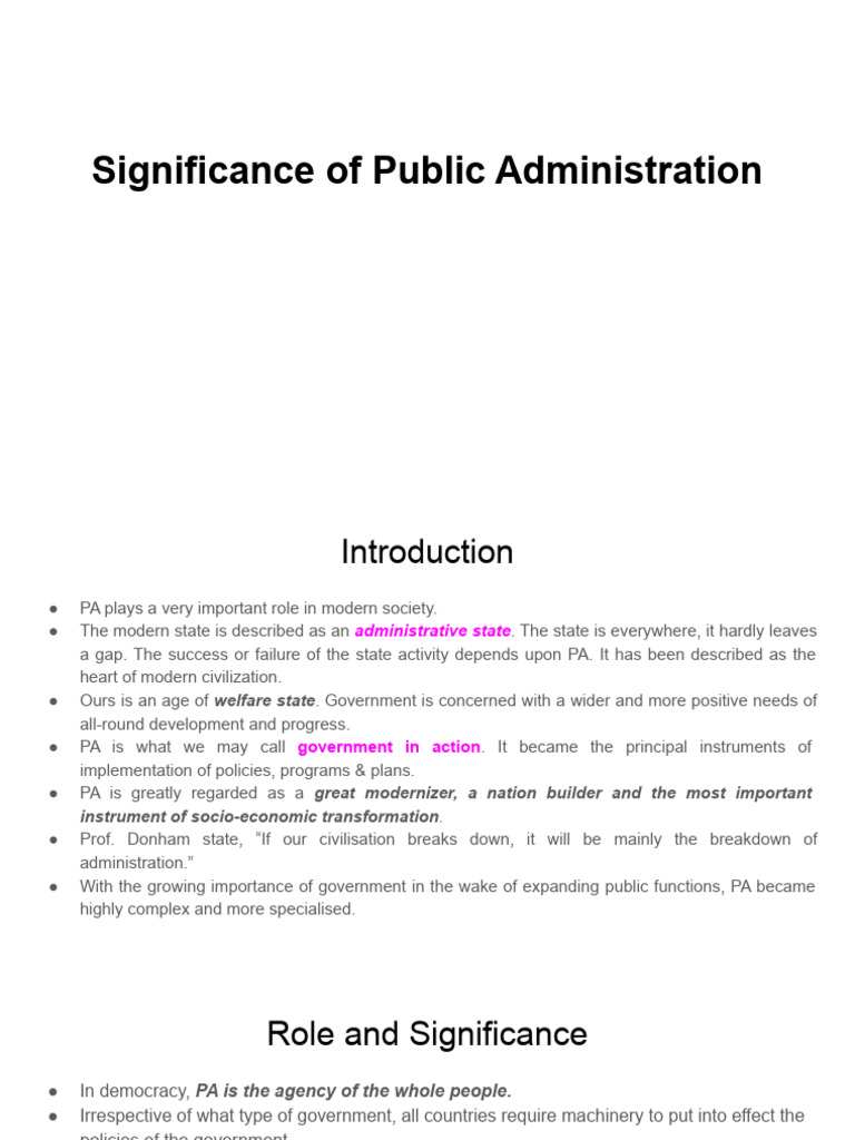 Significance of Public Administration (2) | PDF | Policy | Political ...