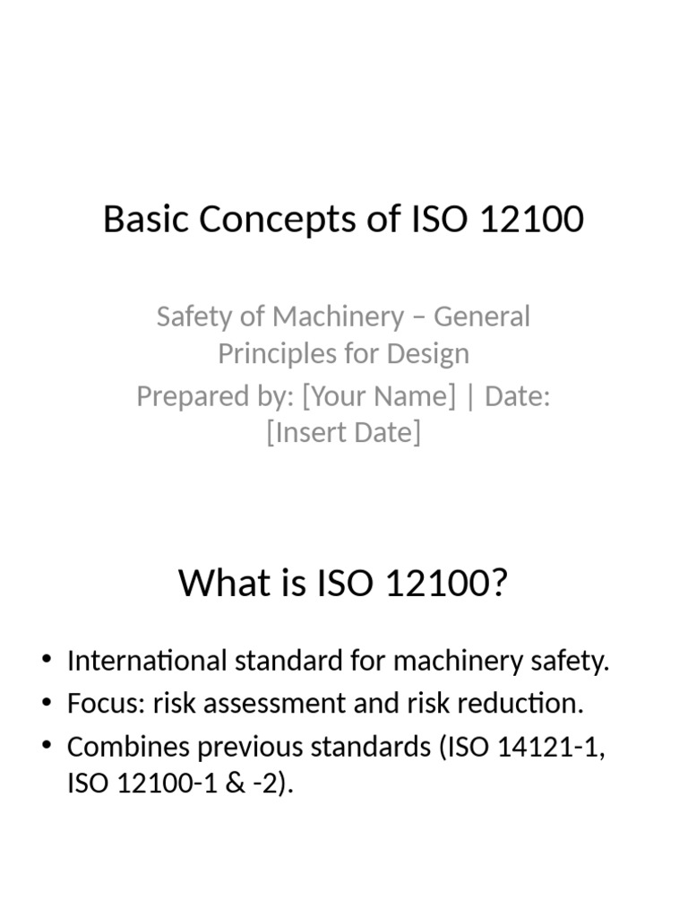 ISO 12100: Machinery Safety Principles | PDF