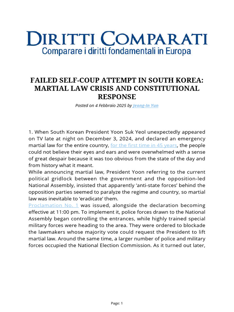 Failed Self Coup Attempt in South Korea Martial Law Crisis and ...