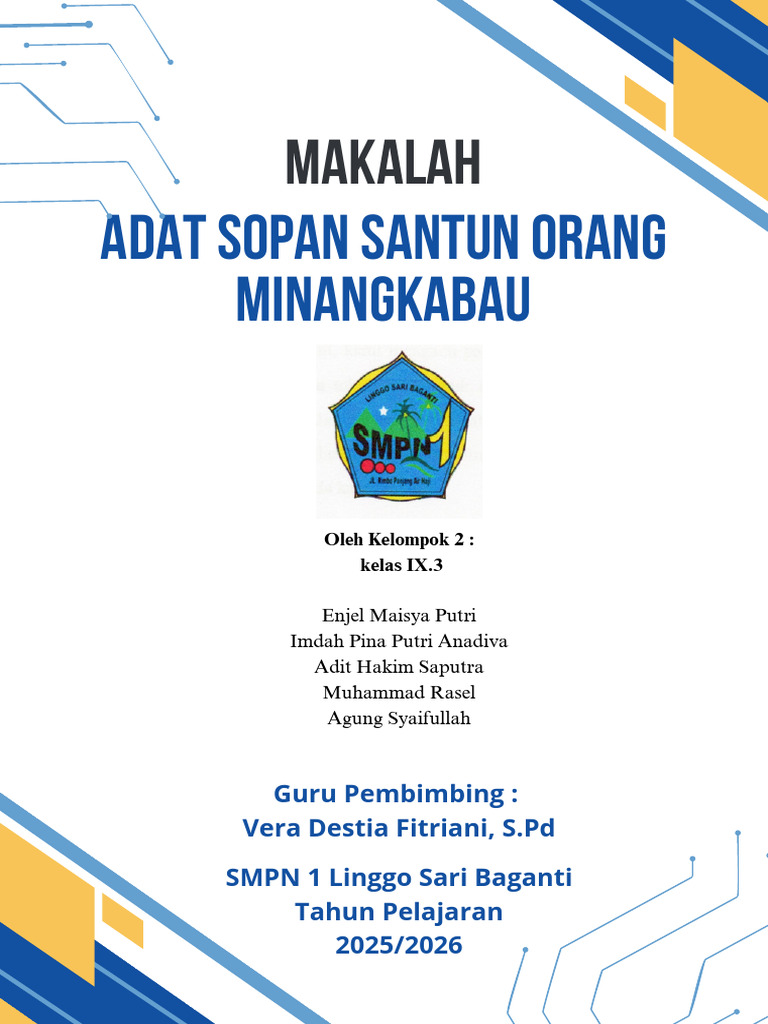 Adat Sopan Santun Minangkabau | PDF