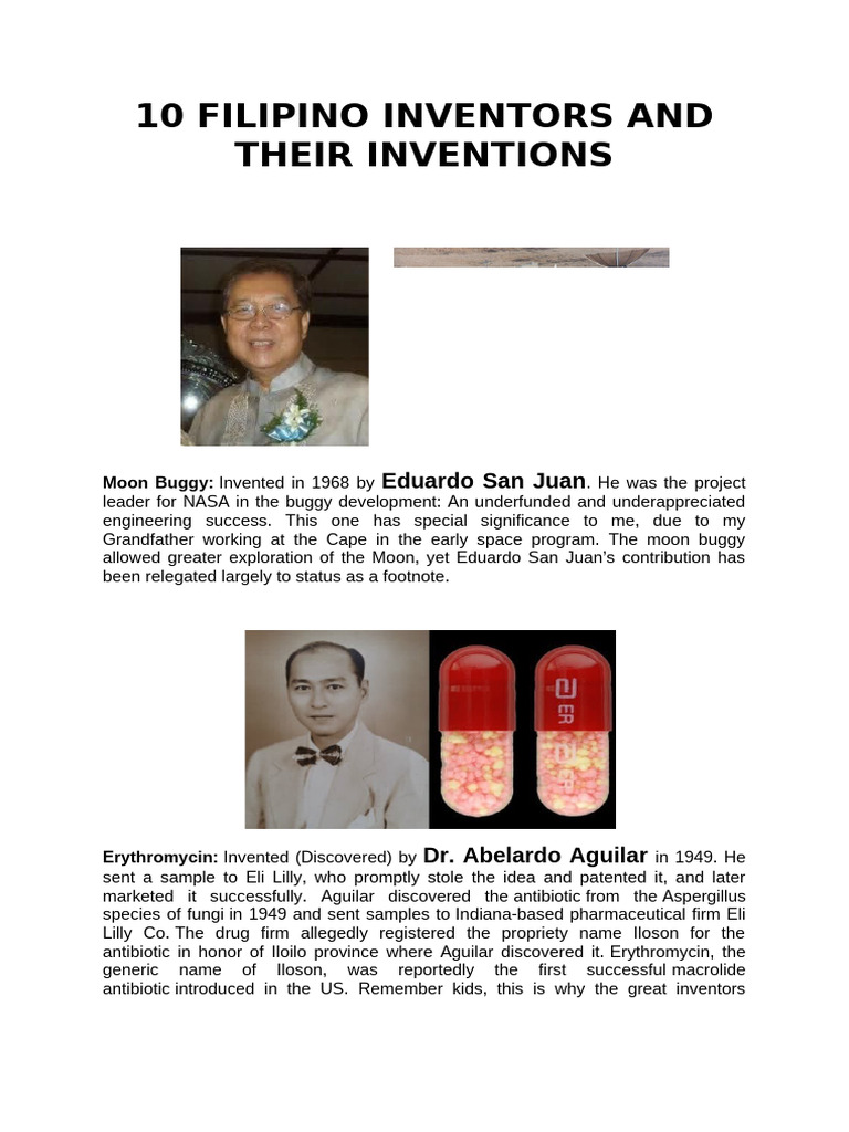 10 Filipino Inventors and Their Inventions -A4 | PDF