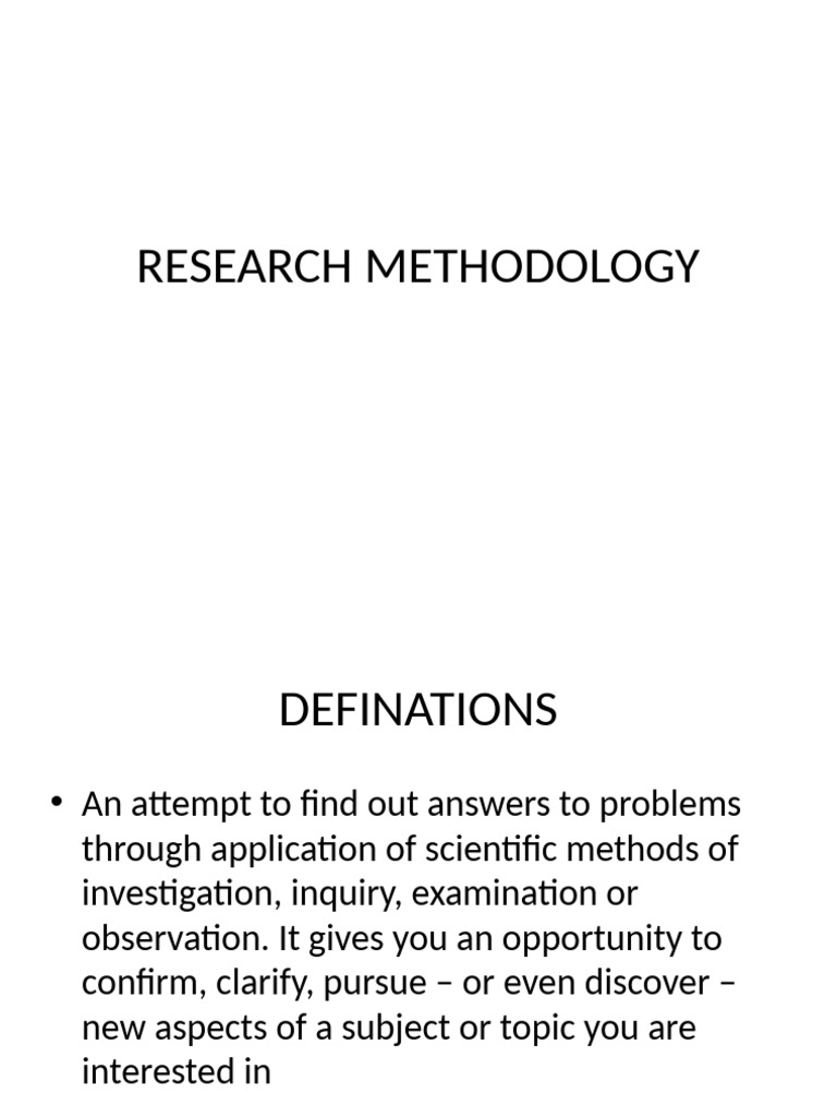 Research Methodology | PDF | Sampling (Statistics) | Hypothesis