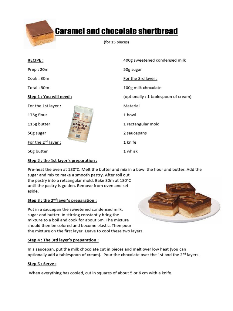 Caramel Chocolate Shortbread Recipe | PDF