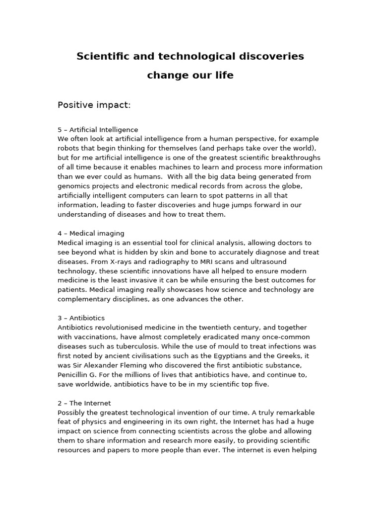 Scientific and Technological Discoveries Change Ou | PDF | Computer ...