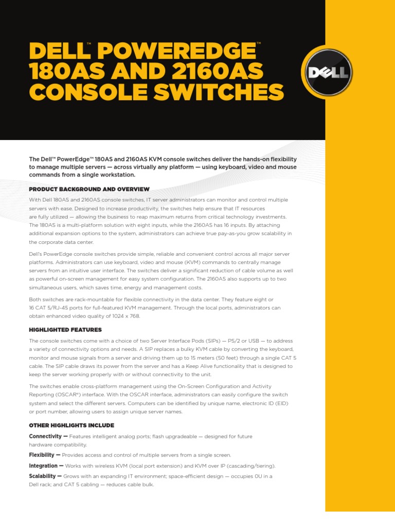 Pedge 180as 2160as Specsheet | PDF | Dell | Usb