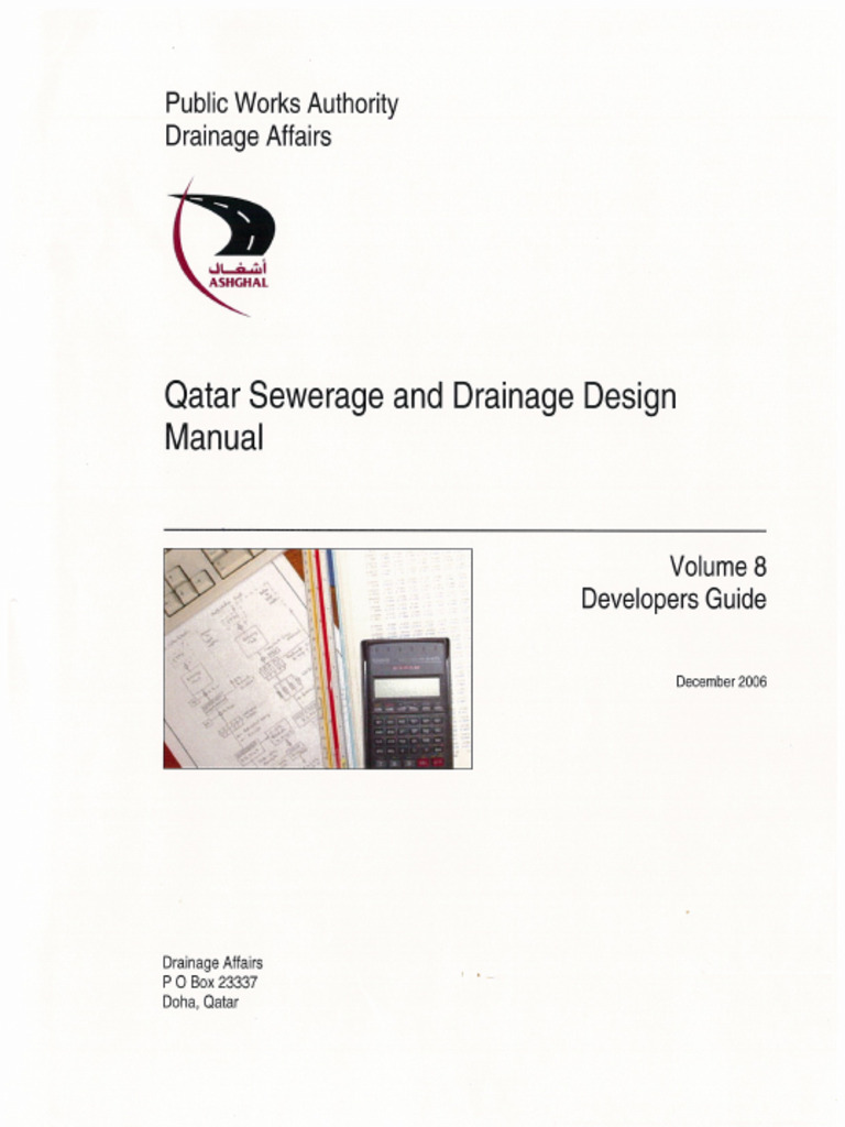 PWA Qatar Sewerage and Drainage Design Manual Vol 8 - Developers Guide ...