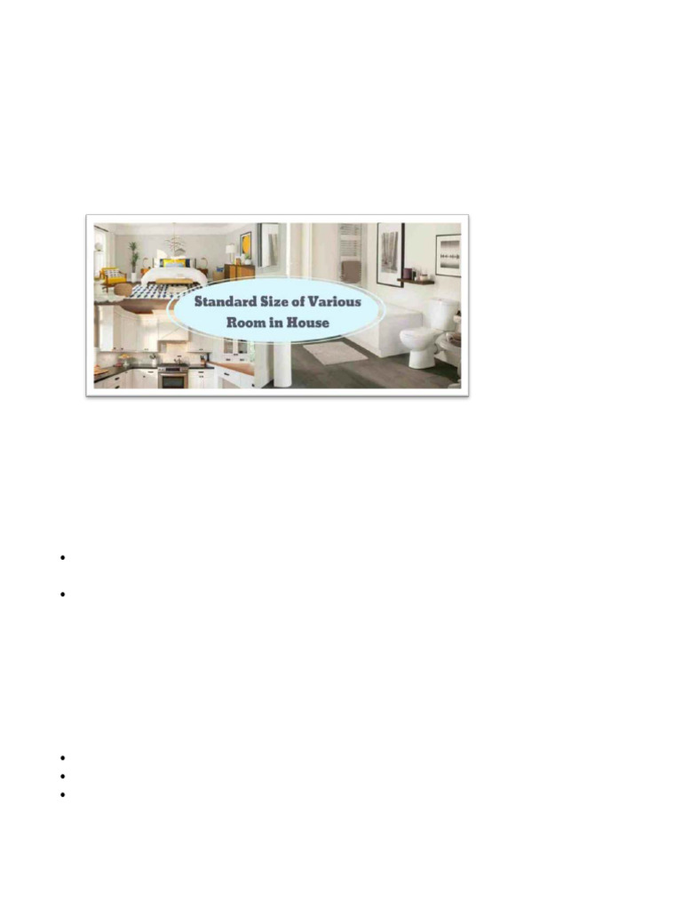 The Standard Room Size & Location in A House | PDF | Room | Stairs