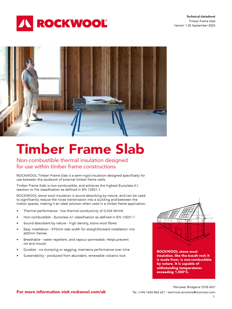 Timber Frame Slab Datasheet | PDF | Thermal Insulation | Humidity