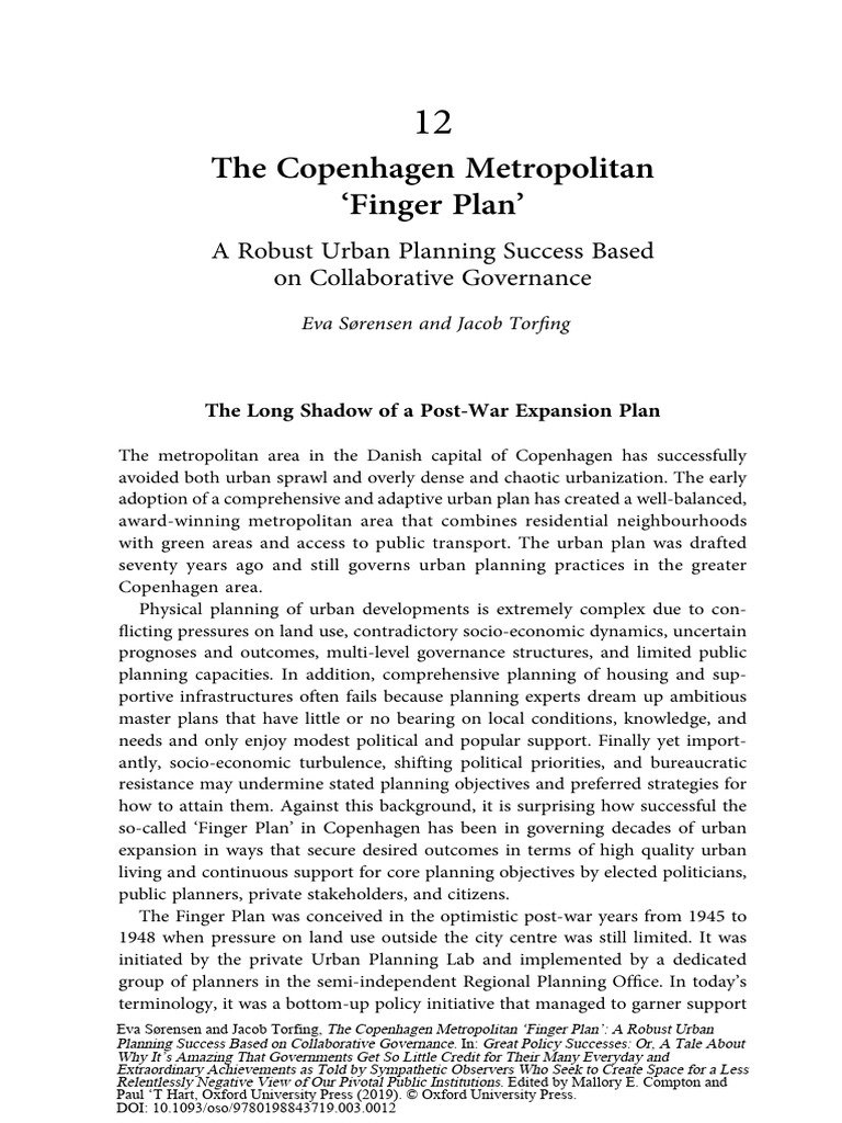 The Copenhagen Metropolitan Finger PlanA Robust Urban Planning Success ...