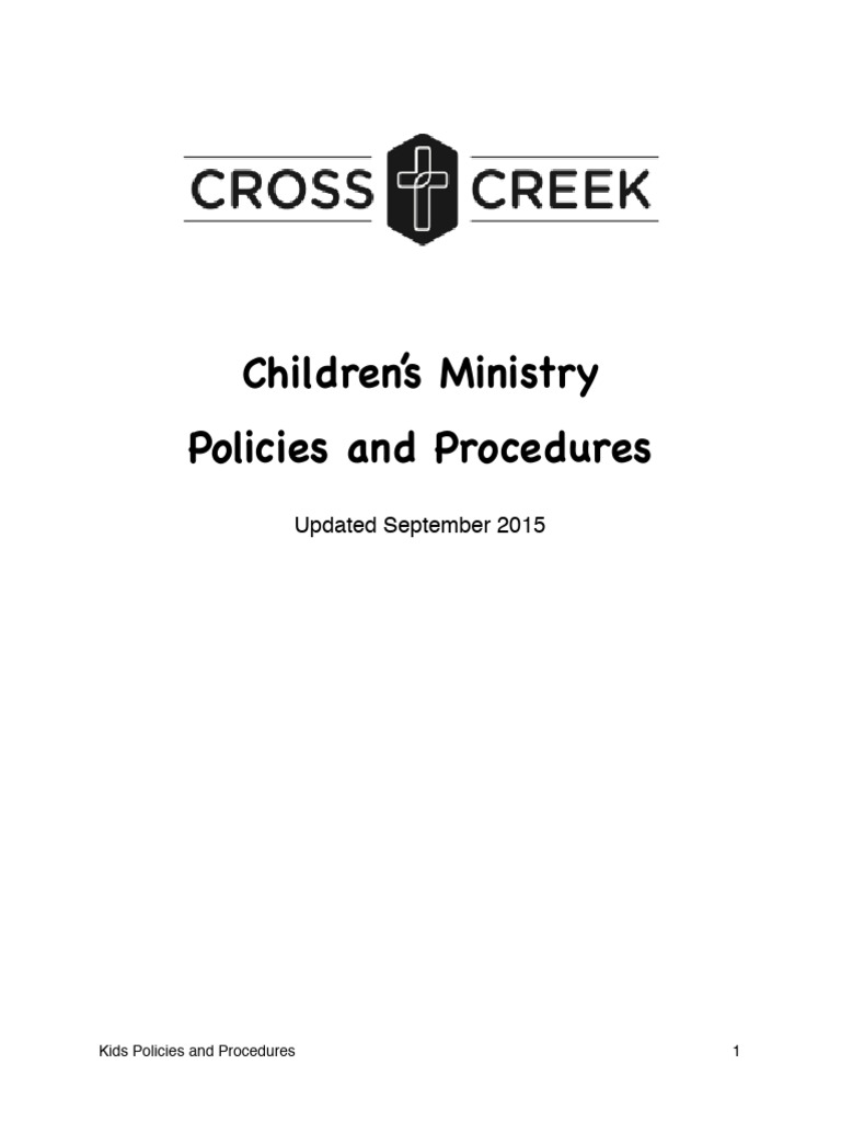 CC Kids Policies and Procedures Manual | PDF | God In Christianity | Jesus