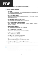 HTML CSS JS Viva Questions | PDF | Html Element | Html