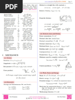 Physics Formula Sheet JEE | PDF