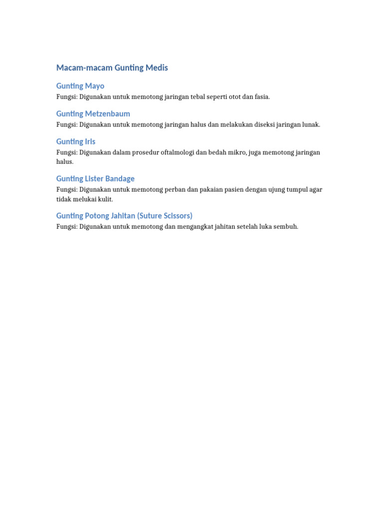 Macam Gunting Medis | PDF