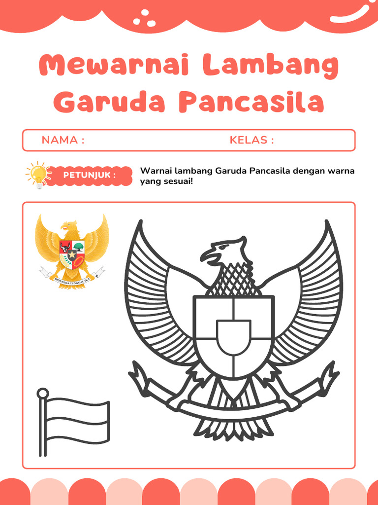 Lembar Kerja Mewarnai Lambang Garuda Pancasila Kelas 1 - 20250728 ...