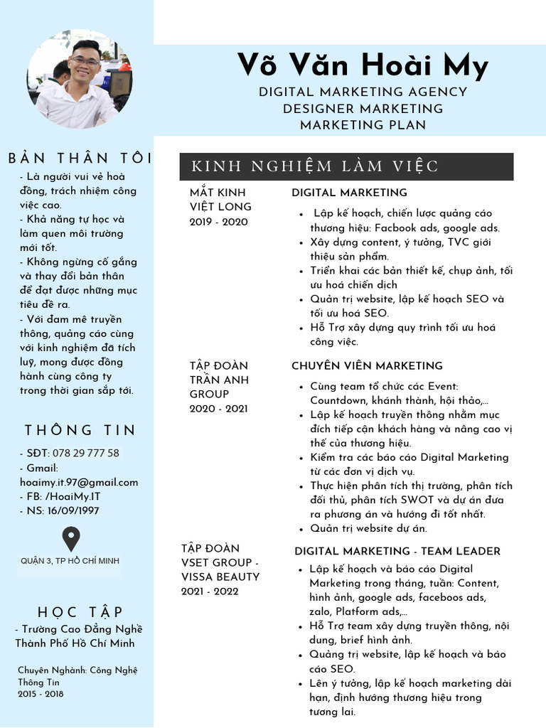 Cv Marketing HOAIMY | PDF