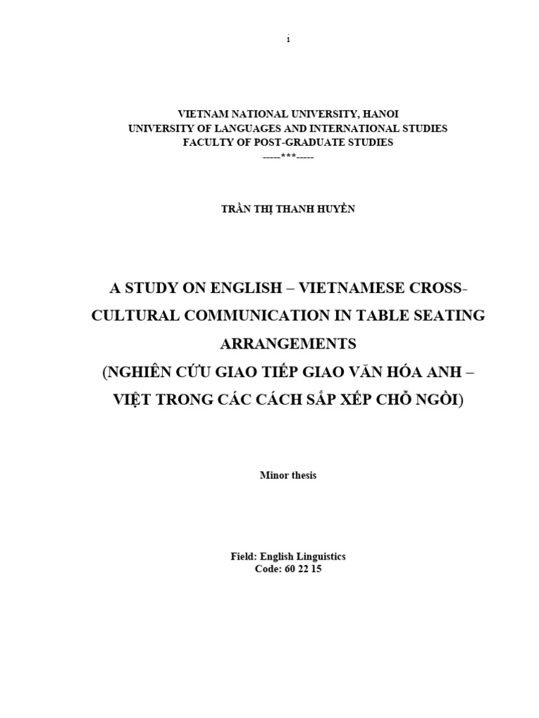 Cross-Cultural Seating in Communication | PDF | Communication ...