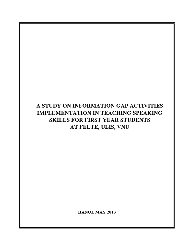 A Study On Information Gap Activities Implementation in Teaching ...