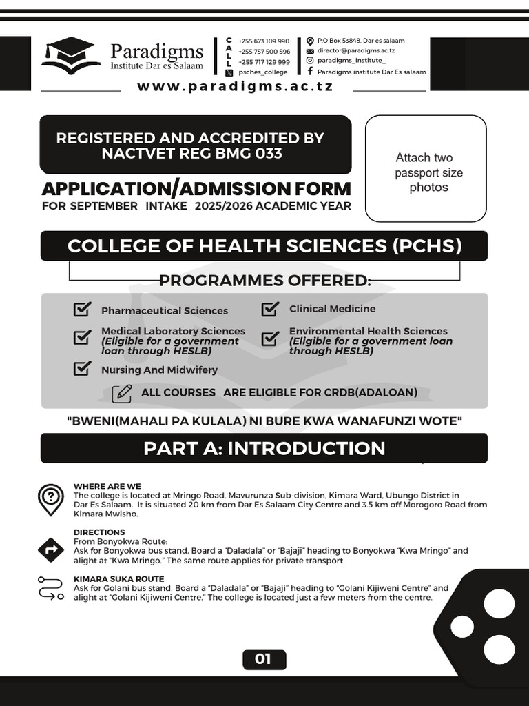 Paradigms Institute Admission Guide 2025/2026 | PDF | Diploma | Fee