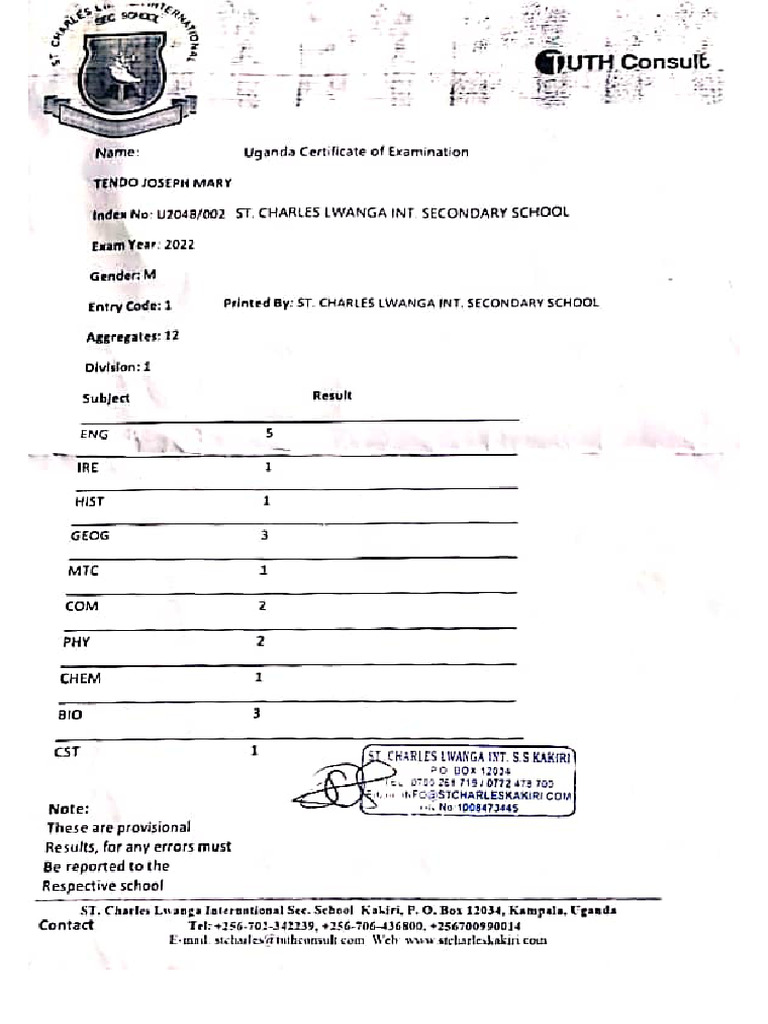 Uce Results | PDF