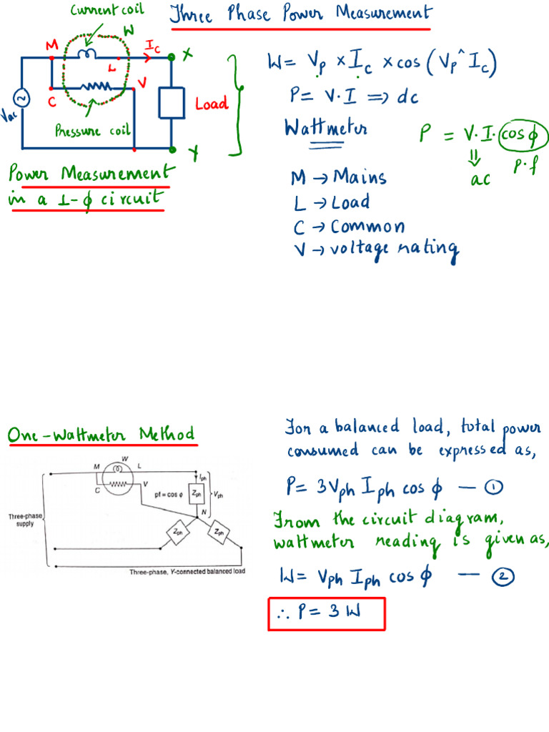 Two Wattmeter Method | PDF