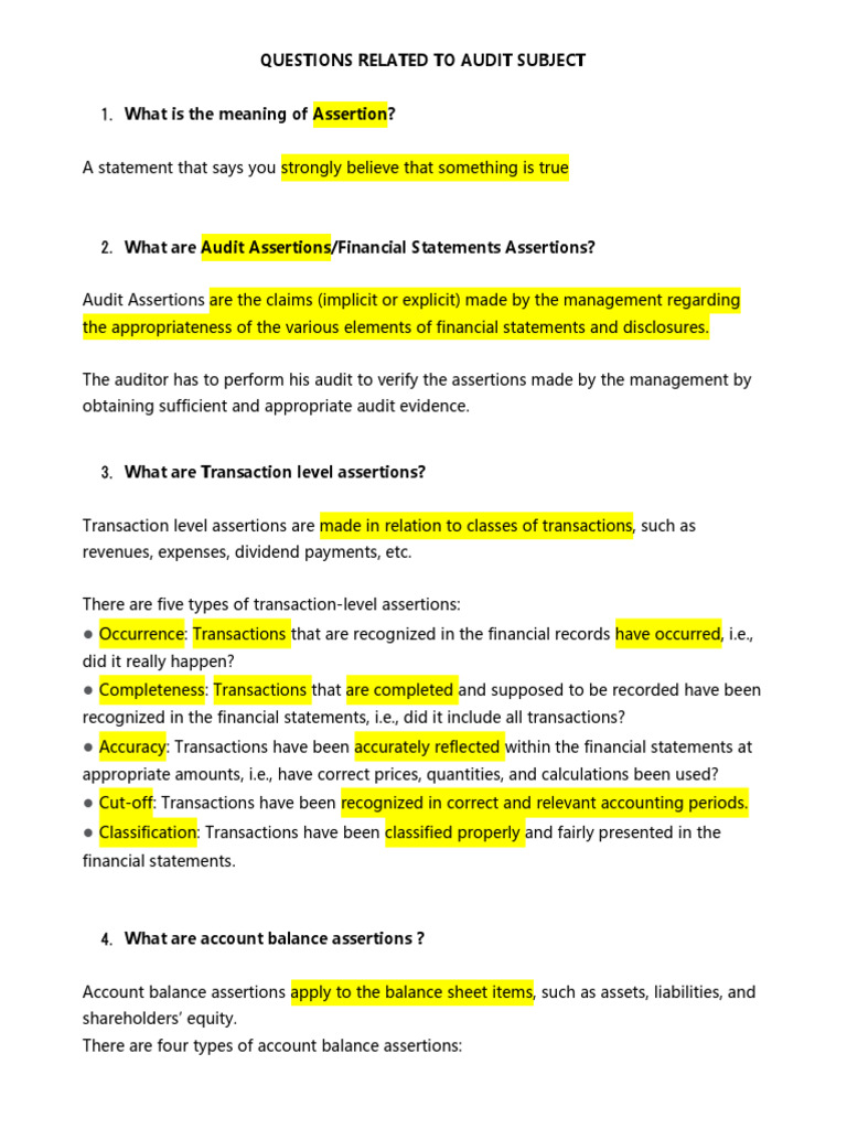 Audit Interview Questions 1753092056 | PDF | Auditor's Report | Audit