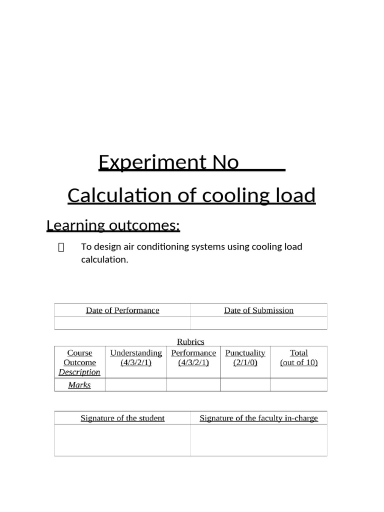 Cooling Load Calculation for Gaming Café | PDF | Air Conditioning | Heat