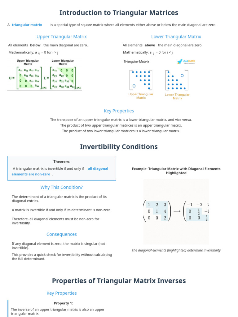 Inverse of A Triangular Matrix | PDF | Matrix (Mathematics) | Numerical ...