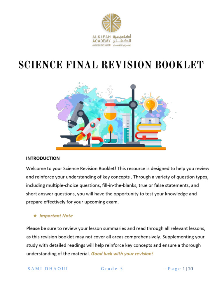 Final Revsion Booklet-Science-Grade 5 | PDF | Plants | Ecosystem