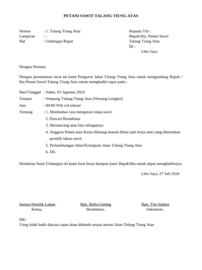 Petani Sawit Talang Tiung Atas | PDF