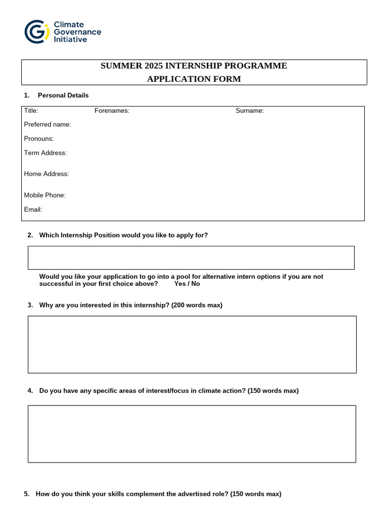 Applicationform 2025 Cgi | PDF