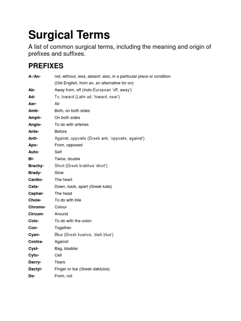 Surgical Terms | PDF | Neoplasms | Liver