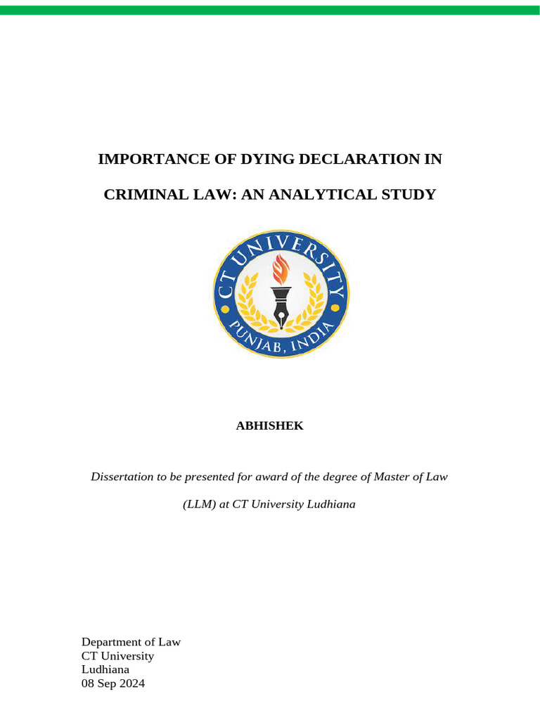 LLM dissertation final | PDF | Hearsay | Evidence (Law)