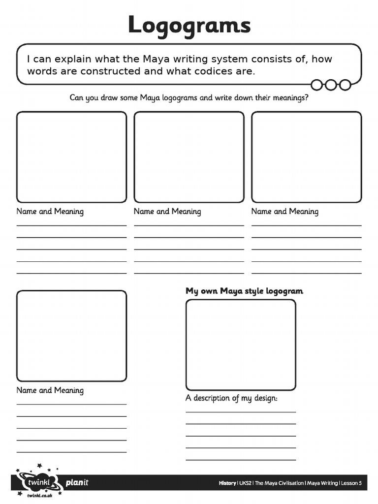 Activity Sheet Logograms - Editable | PDF