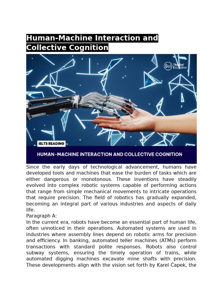 Human-Machine Interaction Insights | PDF | Robot | Robotics