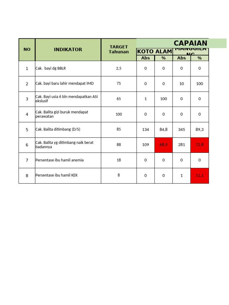 Format Laporan Program Gizi | PDF