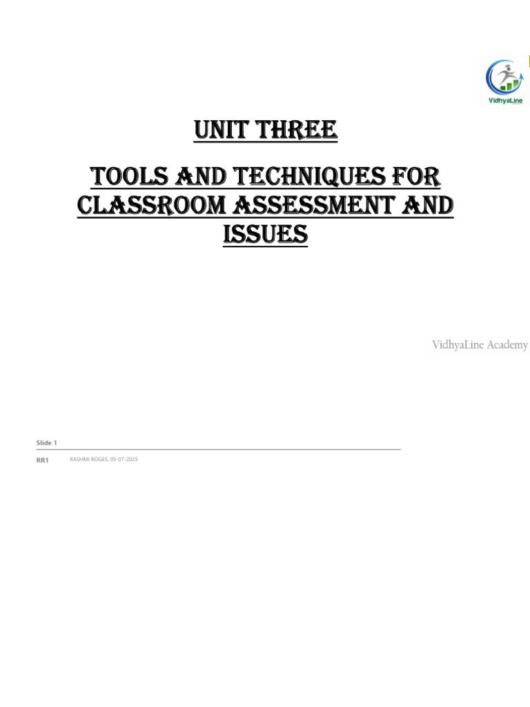 Classroom Assessment Tools Overview | PDF | Educational Assessment ...