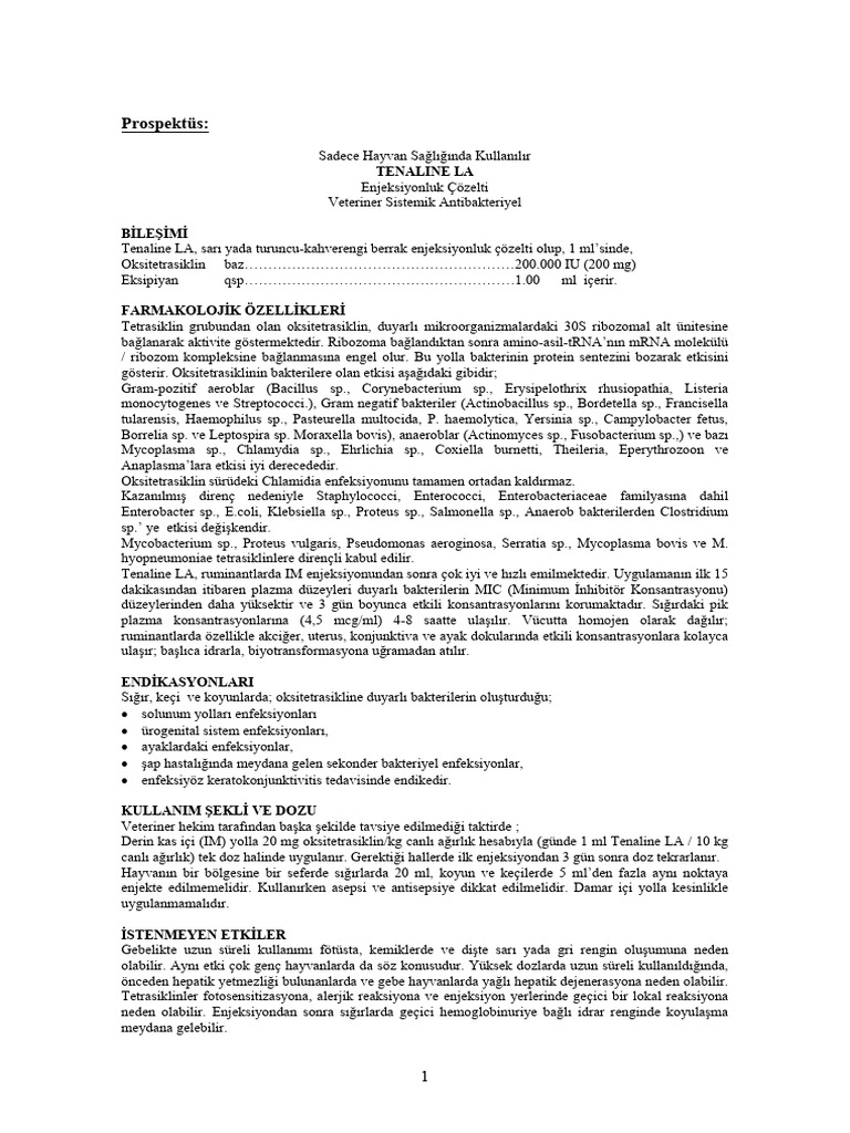 Tenaline La Prospektüs | PDF