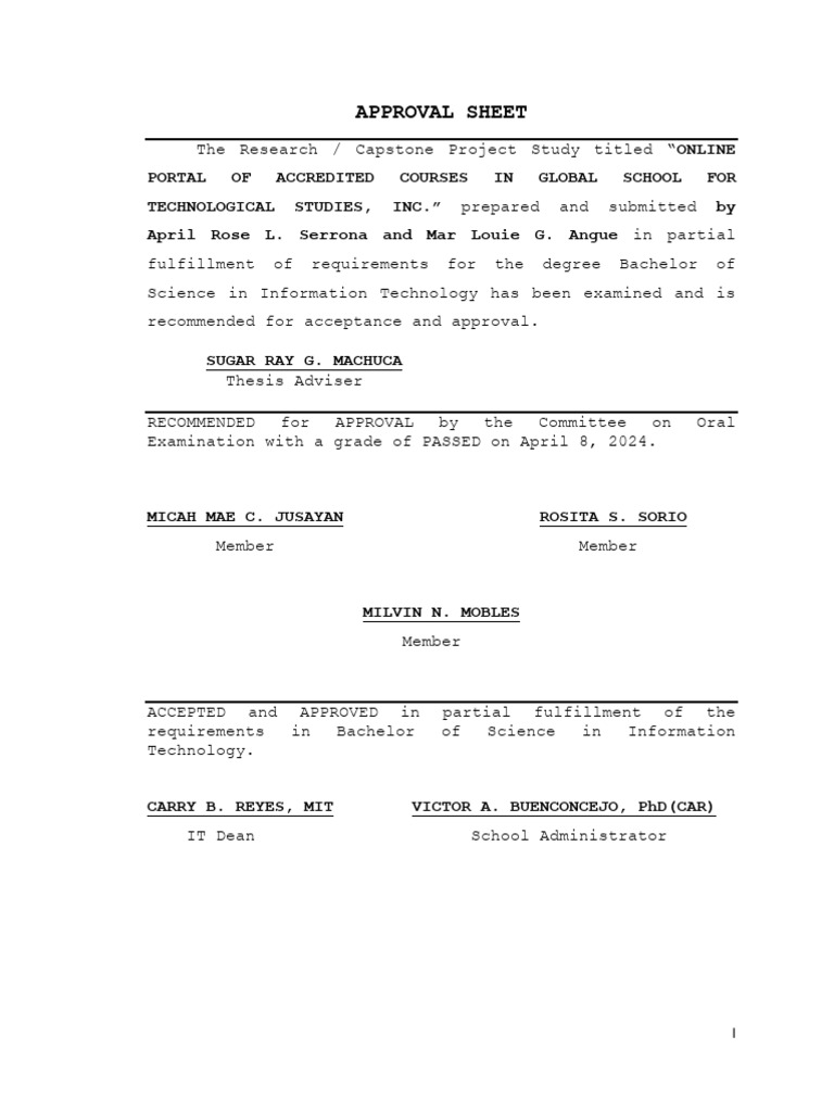 Thesis Approval Sheet Table Contents Copy 032618 | PDF | Data Model | System