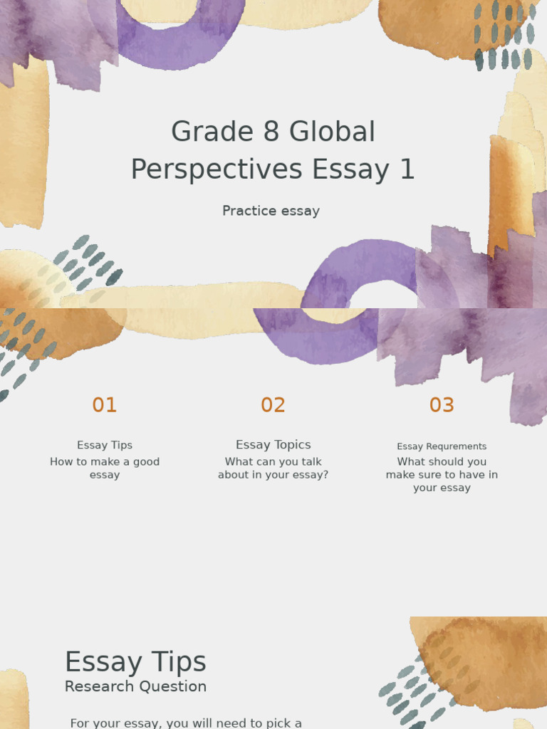 Grade 8 Global Perspectives Essay Guide | PDF | Essays | Critical Thinking