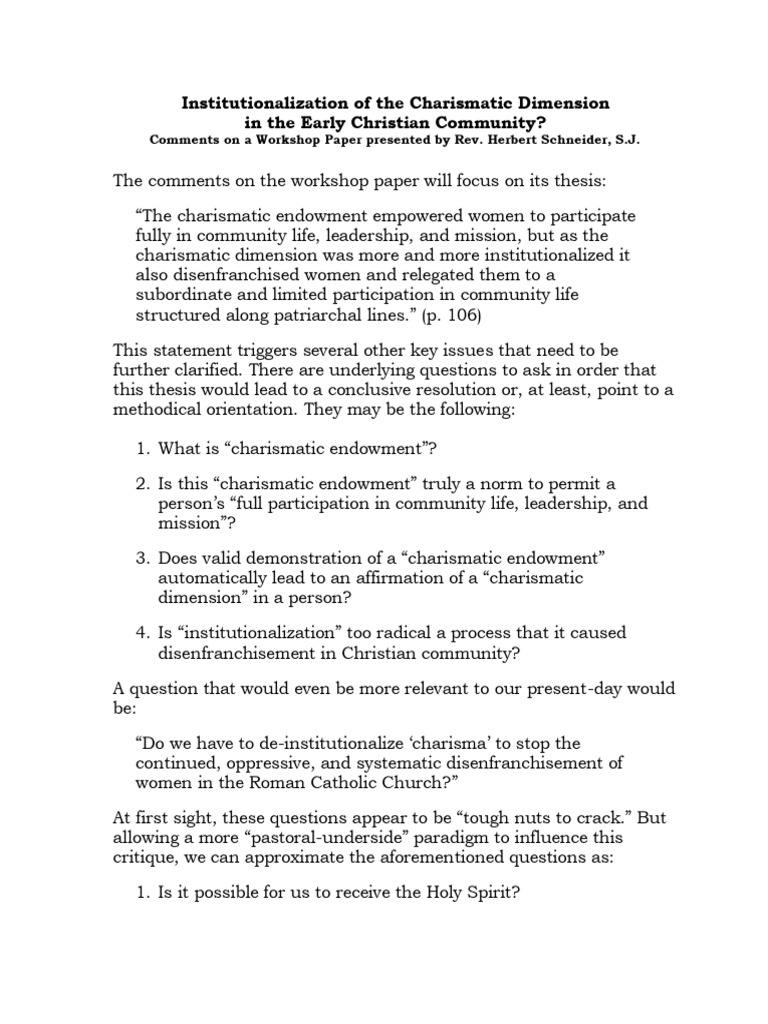 Institutionalization of The Charismatic | PDF | Charisma | Spirituality