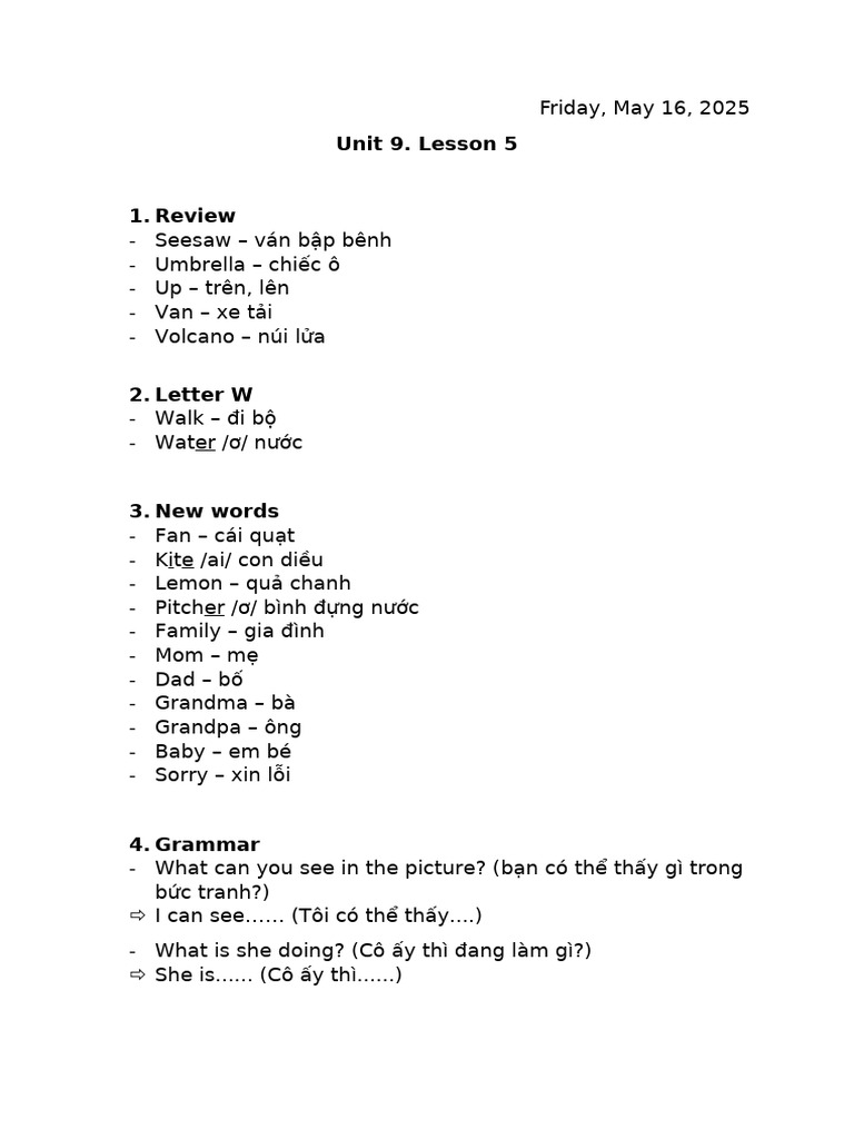 1c. Unit 9. Lesson 5 | PDF
