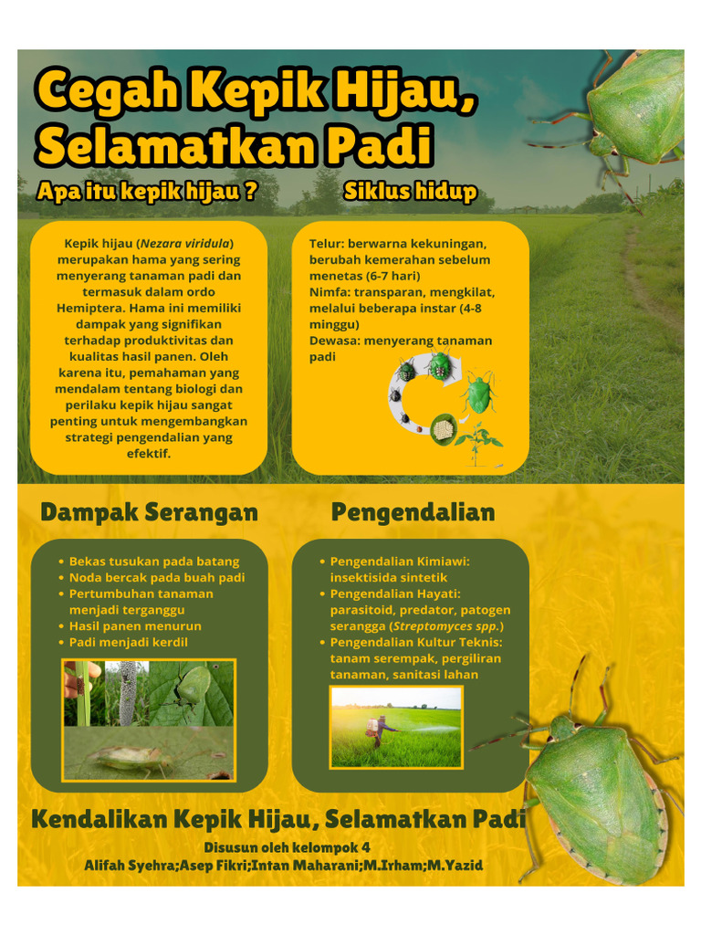 Pencegahan Hama Kepik Hijau Terhadap Tanaman Padi Kelompok 4 | PDF