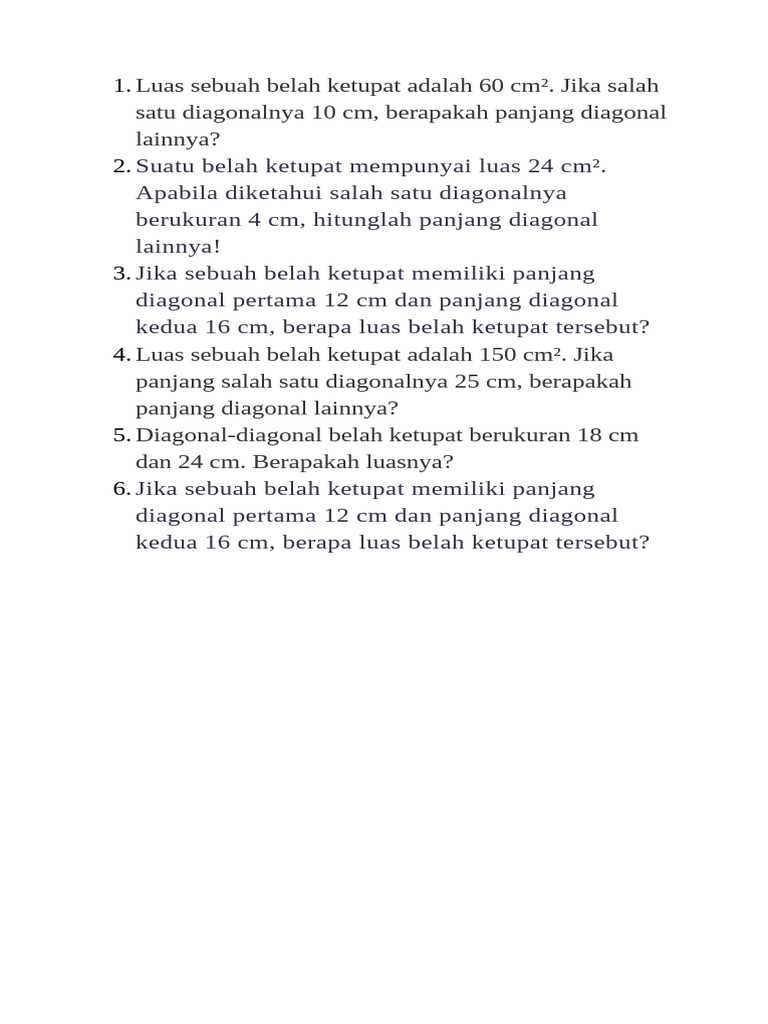 Soal Mate Belah Ketupat | PDF