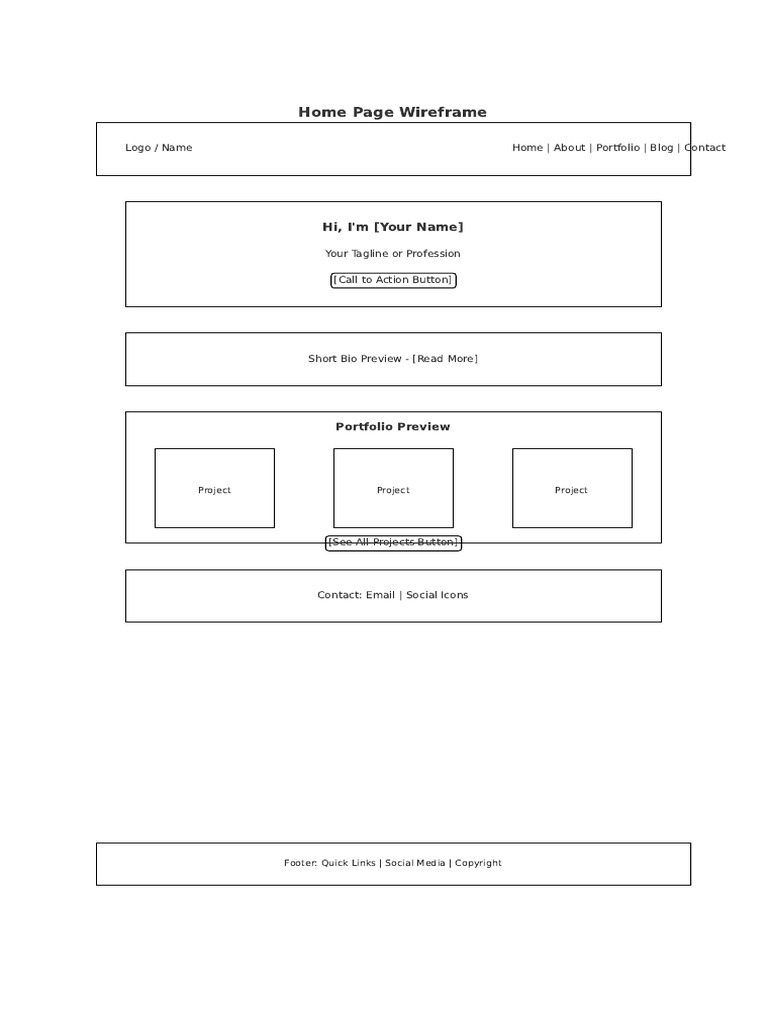 Portfolio Wireframes | PDF